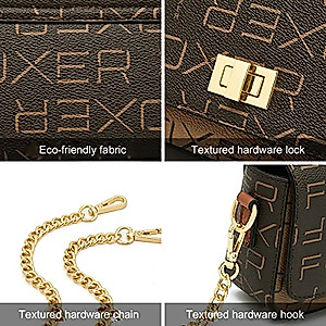 FOXLOVER PVC Leather Small Crossbody Bag for Women Chain Signature Women’s Shoulder Bag Purse Lightweight Mini Handbags