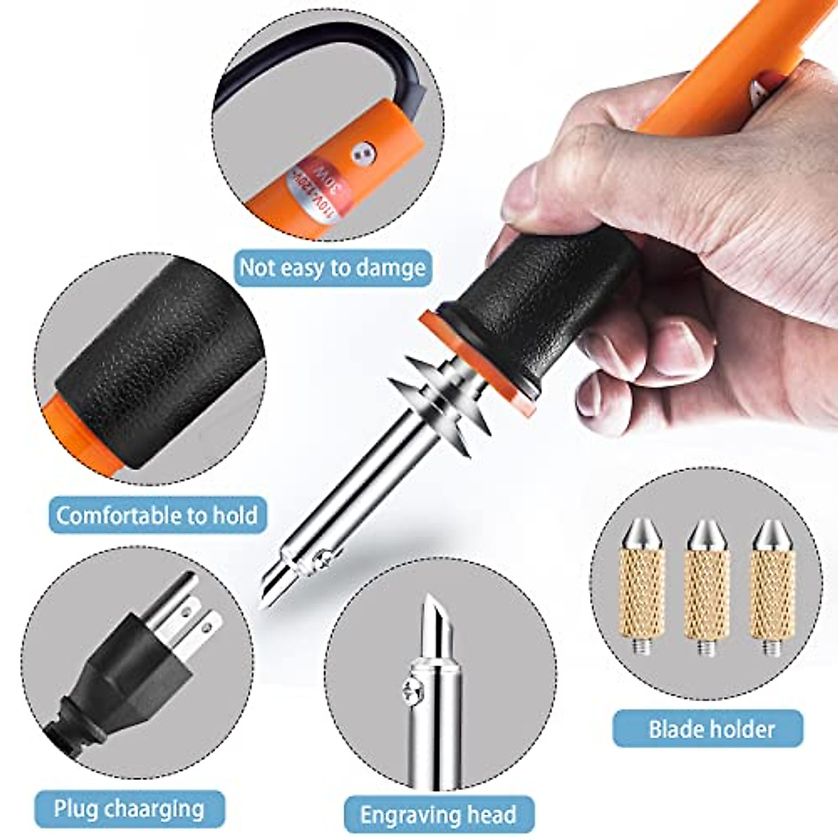 Handheld Electric Hot Knife Cutter Tool,Multipurpose Soldering Iron Tool ,Hot Knife Cutting Tool for Cutting Carving Soft Thin Styrofoam Cloth, Plastic Board, Foam, Wood
