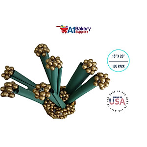 Forest Green Tissue Paper 15 Inch X 20 Inch - 100 Sheets Premium Quality Tissue Paper by A1 bakery supplies Made in USA