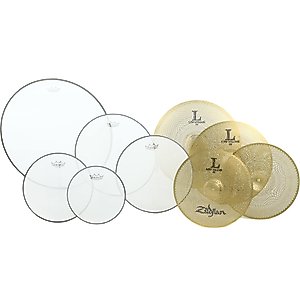 Zildjian Quiet Pack Low Volume Accessory Package - L80 Cymbals Remo Silentstroke Heads