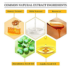 LSxia 4 Piece Honey Milk Lip Mask Lip Balm Lip Scrub Lip Oil Lip Care Kit, Moisturizing & Nourishing Dry and Cracked Lips, Overnight Sleeping Lip Exfoliator Lip Moisturizer Lip Repair Holiday Gift Set