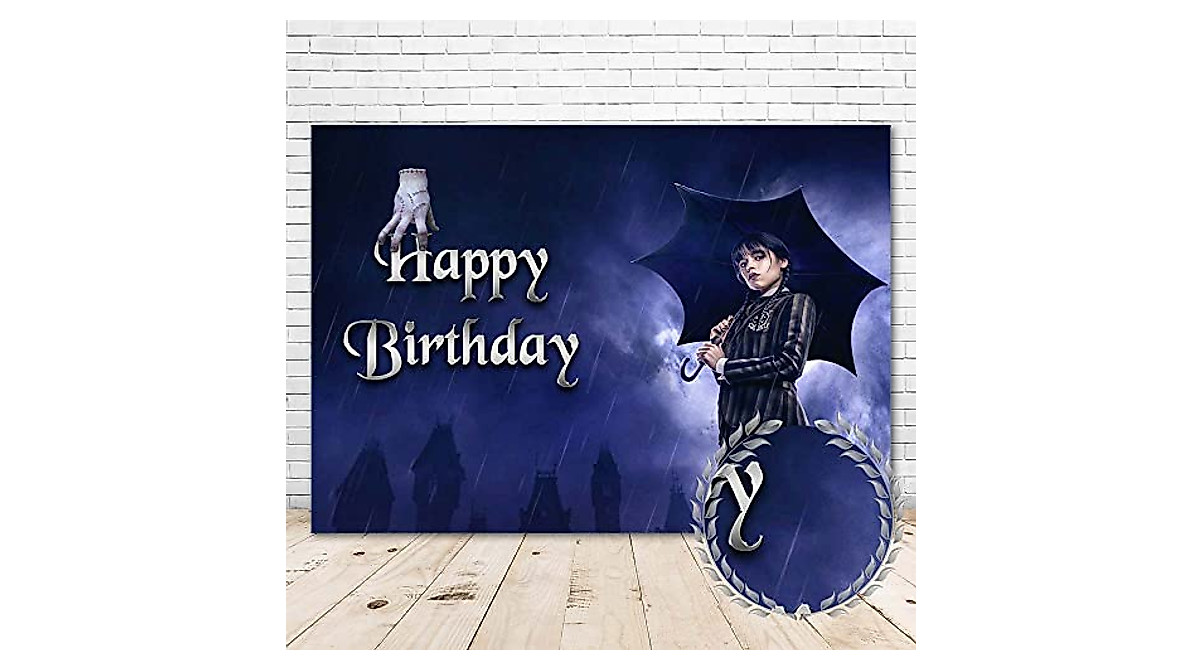 Wednesday Addams Birthday Backdrop 7x5ft - Customizable Themed Decor