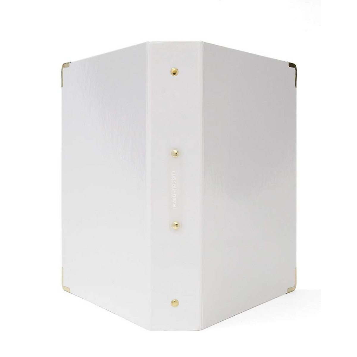 russell+hazel White Patent Signature 3-Ring Binder (36917)