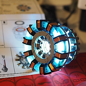 1:1 DIY Arc Reactor Heart Model Mark 2 with LED Action Figure Need to Assemble