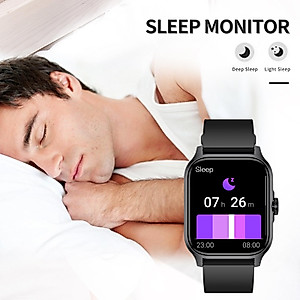 Yihou Fitness Tracker Heart Rate Blood Pressure Watch Blood Oxygen Monitor Pedometer Step Counter Activity Tracker Big Fitness Tracker for Women Men Smart Watch for Android Phones Compatible iPhone