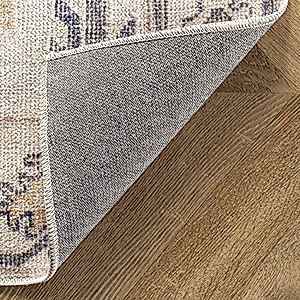 nuLOOM August Tribal Machine Washable Area Rug, 5' x 8', Light Grey, Rectangular, 0.15" Thick
