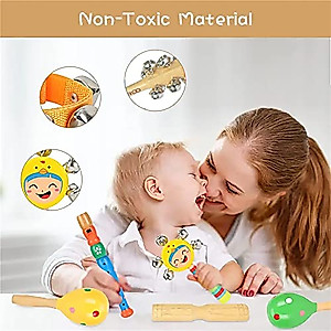 Toddler Educational & Musical Percussion for Kids & Children Instruments Set 14 Pcs, Wooden Percussion Instruments Toys, Baby Rhythm Music Education Toys Set for Preschool Educational Early Learning