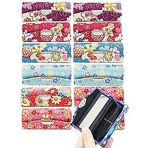 Set of 12 ~ Cute Japanese Flower Style Lipstick Case Holder w a Little Mirror