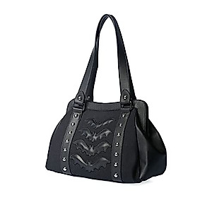 Lost Queen Gothic Night Wings Handbag Bat and Metal Stud Purse