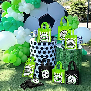 BANBALLON 20 PCS Soccer Party Favor Bags Soccer Gift Bags Treat Gift Bags for Kids Soccer Birthday Party Sports Theme Party Baby Shower World Cup Goodie Bags Supplies (Soccer)