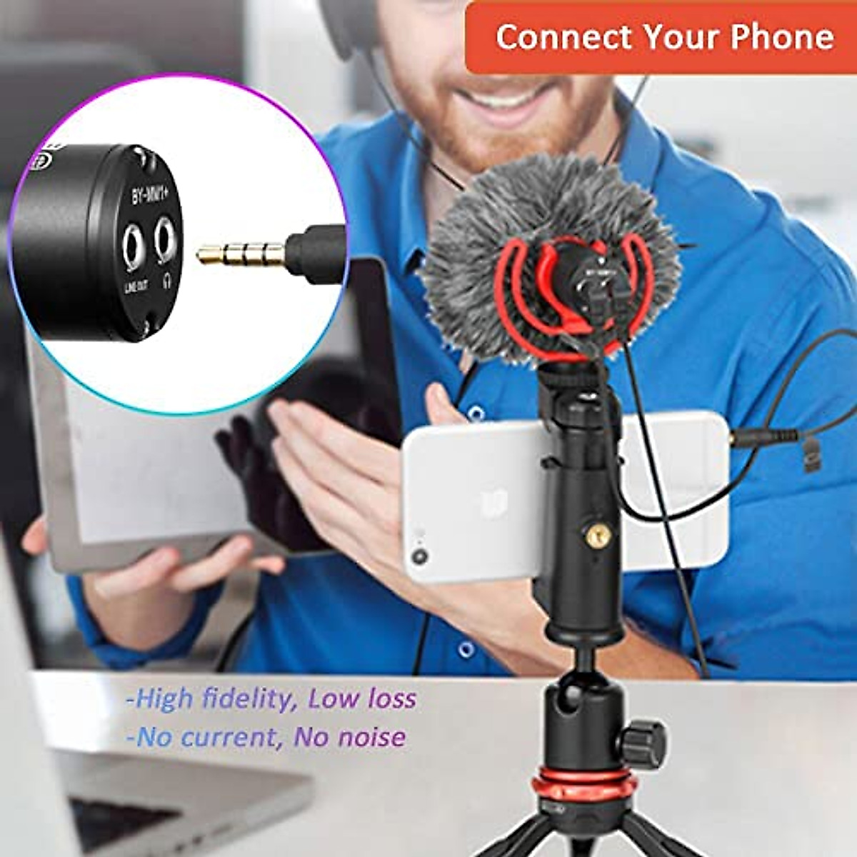 Aukeer 3.5mm Audio Cable, 2-Pack 30cm Mini Coiled 3.5mm Headphone Cable, 90 Degree 1/8" 3.5mm TRS Jack Male to Male Stereo Aux Audio Coiled Cord (Up to 50cm)