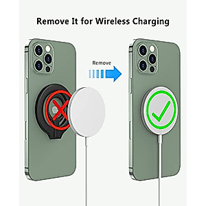 enGMOLPHY Phone Ring Holder with MagSafe, 360° Rotation Grip Finger Kickstand【Remove It to Wireless Charge】 Compatible with iPhone 14 Pro/Max/Plus, 13 12Pro/Max/Mini