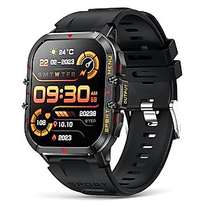 EarlySincere Smart Watch, 1.96''HD Full Touch Screen Bluetooth Call Outdoor Sports Watches with Waterproof Dust-Proof, Activity Fitness Tracker Blood Oxygen Sleep Monitor Pedometer for iOS Android