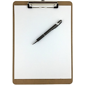 Trade Quest Letter Size Clipboard Low Profile Clip Hardboard (Pack of 24)