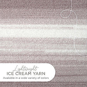 (1 Skein) Lion Brand Yarn Ice Cream Baby Yarn, Coffee Multicolor