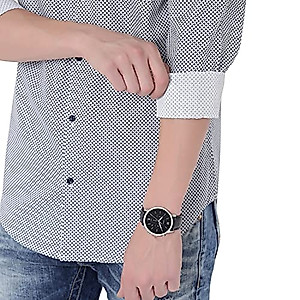 Fossil Men's Neutra Quartz Stainless Steel and Leather Chronograph Watch, Color: Silver, Black (Model: FS5452)