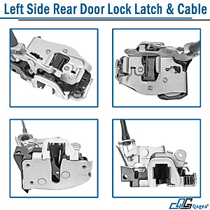 Qagea Rear Door Lock Latch & Cable - Left Driver Side - Replacement for 2004-2008 Ford F150 Extended Cab Pickup, Upper and Lower Locking Latches Assembly Replaces# 8L3Z-18264A01-B 6l3Z-18264A01-B…