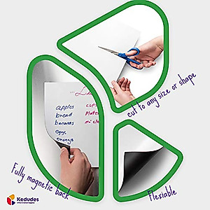 USA Made Magnetic Dry Erase Whiteboard Sheet 17" x 11" with a Set of 6 Markers