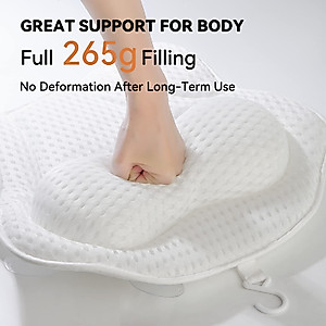 Docilaso Premium Bath Pillow, Quick-Drying 4D Air Mesh Bathtub Spa Pillow, 6 Non Slip Suction Cups, Soft and Comfortable - Suitable for All Bathtub, Hot Tub, Jacuzzi, Spas