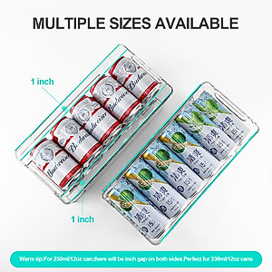 Xicennego Upgrade Double-Layer Automatic Rolling Beverage Soda Can Storage Organizer, Plastic Dispenser Bin For Refrigerator, Stackable Can Drink Holder, Storage Rack, For Fefrigerators,Camping,RVs