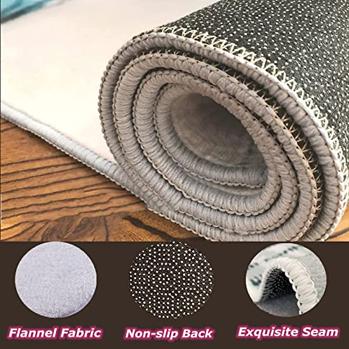 Abstract Emerald Green Marble Area Rug, Modern Abstract Fluid Art Decorative Rug, Easy Clean Carpet with Anti-Slip Backing for Bedroom Living Room Dining Room Office 5ftx6ft