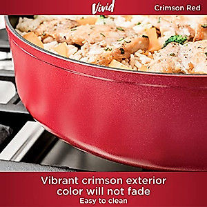 Ninja C29500 Foodi NeverStick Vivid 10-Piece Cookware Set with Lids, Nonstick, Durable & Oven Safe to 400°F, Cool-Touch Handles, Crimson Red