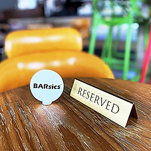 Golden Metal Table Top Reserved Sign for Restaurants, Wedding, Ceremony and Events, Double Sided Tent, 6x1.75 inches (Pack of 3)