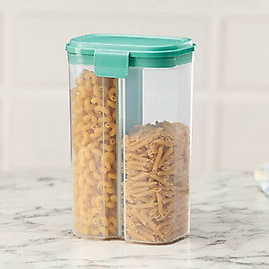 2 Section Dry Food Container, Crafted With 100% BPA-Free Polypropylene, Food Storage - Measures 6" Wide x 4" Deep x 9 1/2" High, by Chef's Pride