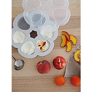 Beaba Multiportions Silicone Baby Food Storage Container, Baby Food Containers, Food Storage Container, Snack Containers, Baby Essentials, Oven and Freezer Safe, 5 oz, Cloud