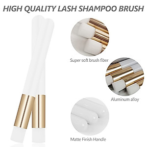 30pcs Lash Shampoo Brushes, Peel off Blackhead Removing Brush Tool, Eyelash Extensions Nose Pore Deep Cleaning Brush, Facial Cleansing Brushes, Cosmetic Lash Cleanser Brush (White)