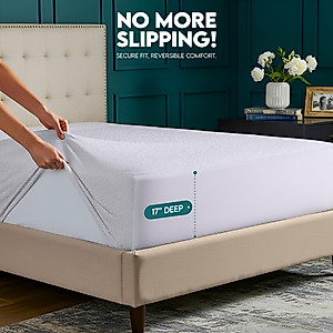 Utopia Bedding Waterproof Bamboo Mattress Protector (Queen) – Stretches up to 17 Inches Deep – 5 Sided Mattress Cover – Soft & Breathable Fitted Style