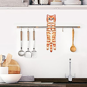 Cat Gifts-Cat Funny Hand Towels for Bathroom Kitchen,Funny Hanging Towel Decor Washcloths,Cute Cat Decor,Cat Gifts for Cat Lovers,Towels Absorbent Soft ,Housewarming Gift(Ginger Cat)