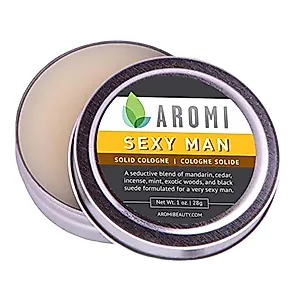 Aromi Solid Cologne | Best Men's Fragrance, Affordable Cologne for Travel, Small Men's Gift, Stocking Stuffer, Manly Gift Idea, Mint, Mandarin, Woods, 1 oz, (Sexy Man)