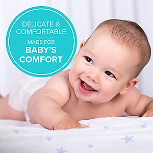 Kushies Baby Fitted Bassinet Sheets - 30 x 18 x 2 Bassinet Mattress Mini Crib Sheets - Blue Scribble Stars Bassinet Cover Mini Crib Mattress - Mattress For Playpen & Bed Side Bassinets Mini Crib Sheet (S335605)