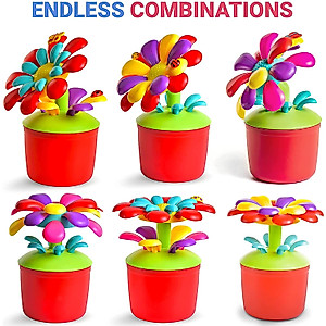 TOYPIX FlowerPop Flower Building Toy Set 40 Pc - Girl Toys Ages 3 4 5 6 | Flower Garden STEM Toys | Unique Gifts for Girls - Creative Toys for Girls | Flower Toy with Multiple Combinations