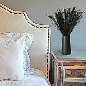 Mandy's 20pcs Black Silk Pampas Grass Artificial Flowers 18" for Home Kitchen Wedding Decorations Wedding Floral Arrangement