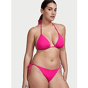 Victoria's Secret Mix-and-Match Cheeky String Bikini Bottom, Swimsuit for Women, Pink Moderate Coverage Bathing Suit Bottoms for Women, (XL)