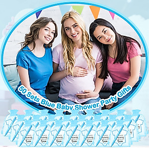 TaoBary 50 Sets Baby Shower Pens Bulk Pink It's A boy Ballpoint Pens Baby Shower Favors with Thank You Cards and Organza Bags Gender Reveal Guests Decorations