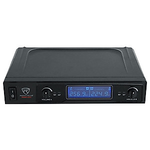 Rockville RWM132V VHF Wireless Dual Handheld Microphone System/High Sensitivity, Black