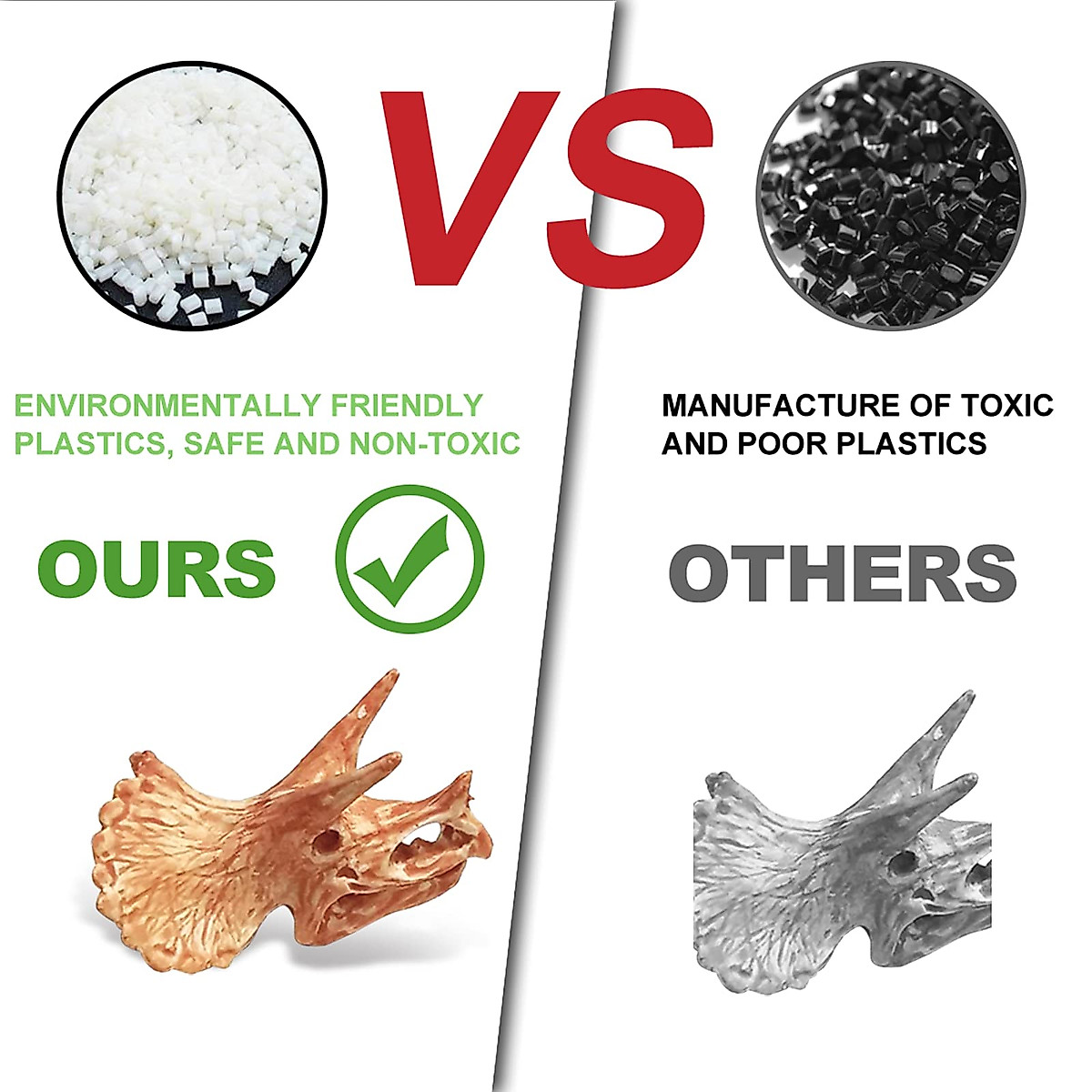 GAICOM Dinosaur Head Skeleton Fossil Assorted Bones Playsets 23 PCS Action Figures Model Toys for Kids