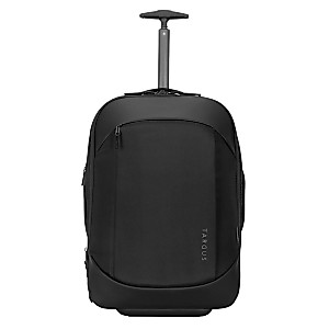 Targus 15.6" Mobile Tech Traveler EcoSmart Rolling Backpack, Made from Recycled Bottles, TSA Friendly, 35-40L Cap (TBR040GL)