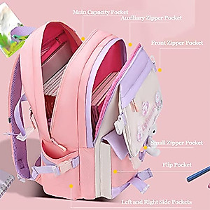 Purple Rabbit Backpack Cute Teenage Lightweight Waterproof Travel Bag Birthday Gifts Backpacks (Rabbit Purple, Large)
