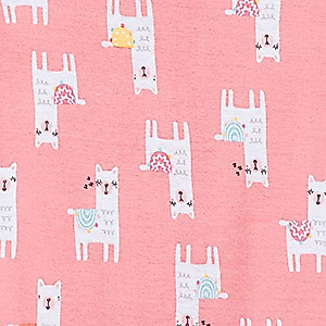 Gerber Baby Girls' 4-Pack Footed Pajamas, Love Llamas Pink, 6 Months