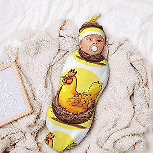 UPIKIT Bird's Nest Golden Chicken Newborn Cotton Swaddle Set, Anti-Scare Jumping, for Christmas Halloween New Parent Welcome Gift