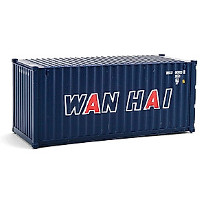 Walthers SceneMaster HO Scale Model of Wan Hai (Blue, White, red A Lettering) 20' Corrugated Container,949-8066