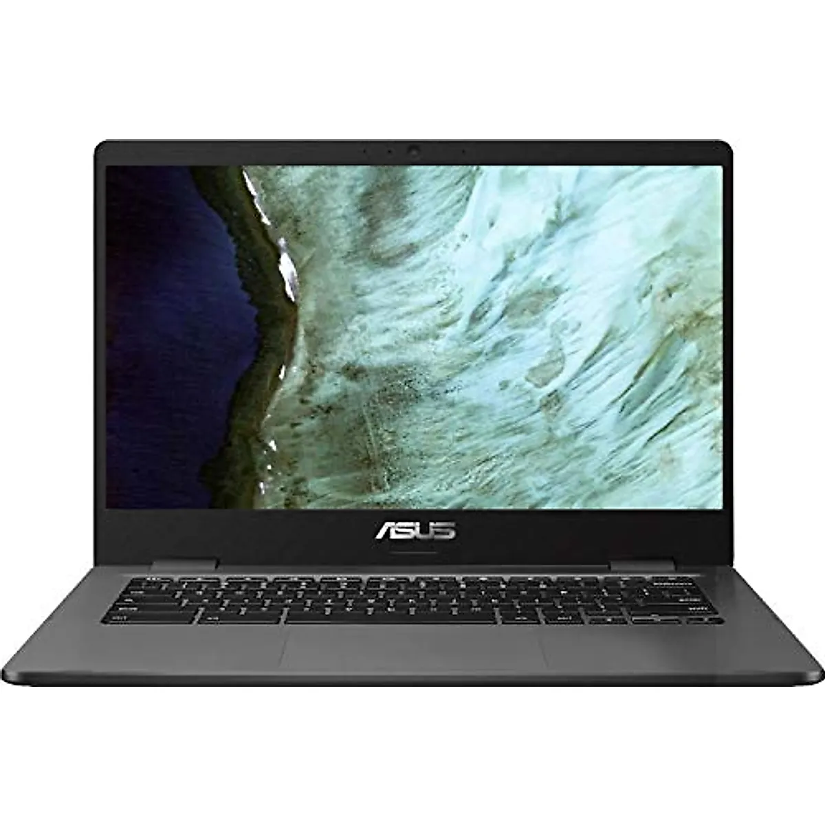 2021 Newest ASUS Chromebook Laptop, 14" HD Non-Touch Display, Intel Celeron N3350 Processor, 4GB Memory, 32GB eMMC SSD, Wi-Fi, Bluetooth, Webcam, Chrome OS, KKE 64GB MicroSD Card, Grey
