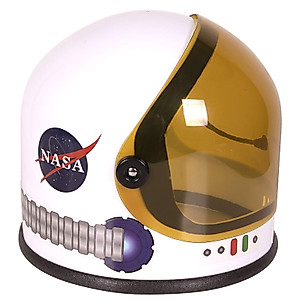 Narwhal Novelties Kids Space Helmet, Halloween Costume Helmet with Movable Visor - White, for Ages 5-12, Space Toy Helmet with Foam Padding, NASA Logo and USA Flag, Spacewalker Look