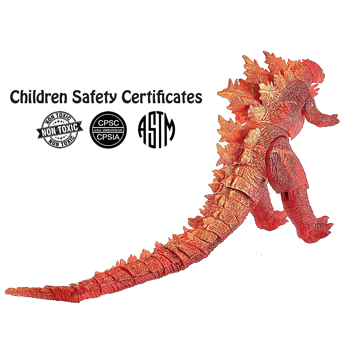 TwCare Exclusive Burning Godzilla Action Figure, Not Toys, Very Breakable, for Display & Decoration, GENTLE USE ONLY, 2021 Movie Series King of The Monsters Movable Joints Birthday Party Gift