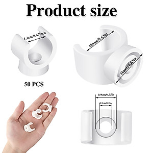 50 Packs 1/2 Inch PEX Clips, 16 mm Pipe Clamp Pipe Holder PEX Tubing Clamps PVC Water Pipe Support Hangers U-Hook Plastic Pipe Clamp Tools, White