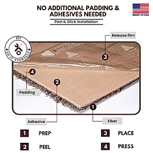 Smart Squares in A Snap Premium Made in The USA Carpet Tiles 18x18 Inch, Soft Padded, Seamless Appearance, Peel and Stick for Easy DIY Installation (10 Tiles - 22.5 Sq Ft, 383 Rustic Charm)